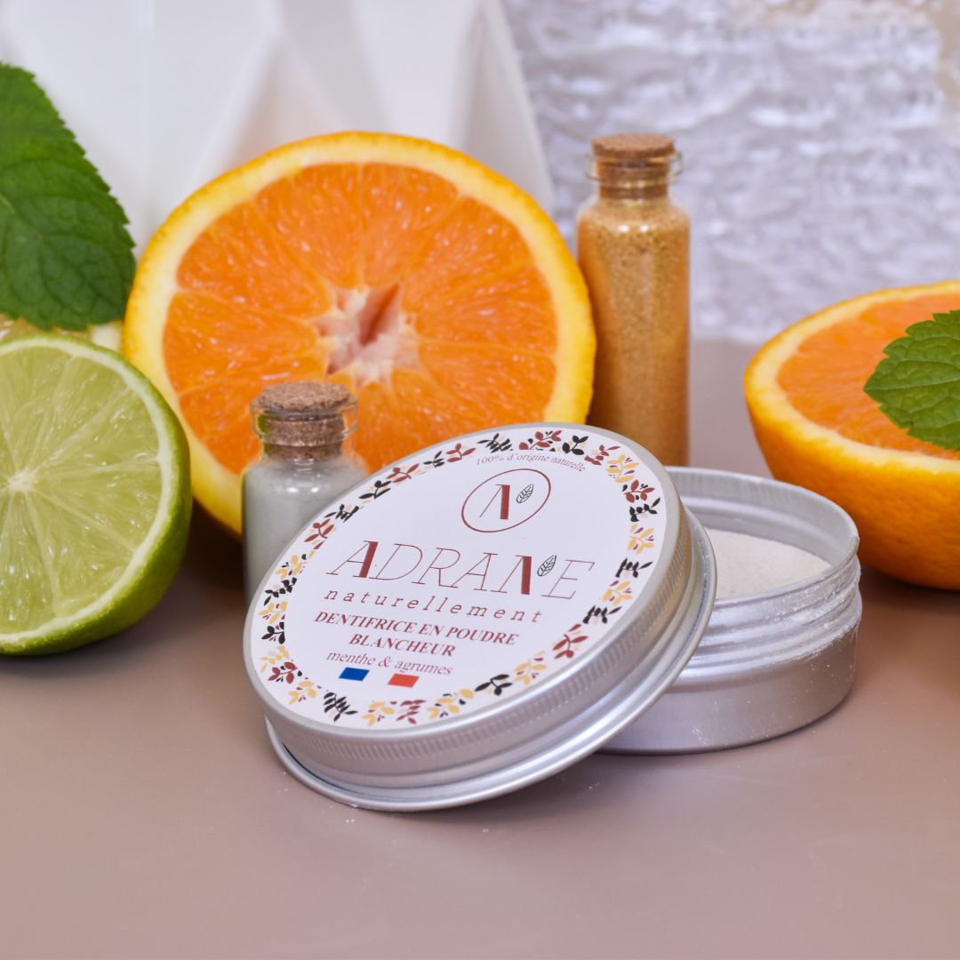 Dentifrice en poudre Blancheur - menthe & agrumes – Adrane